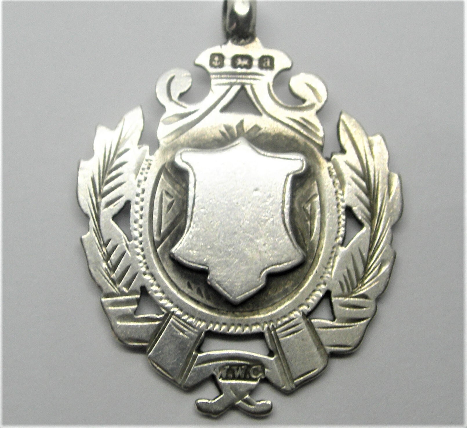 Edwardian Style Sterling SILVER MEDALION PENDANT Antique Vintage ...