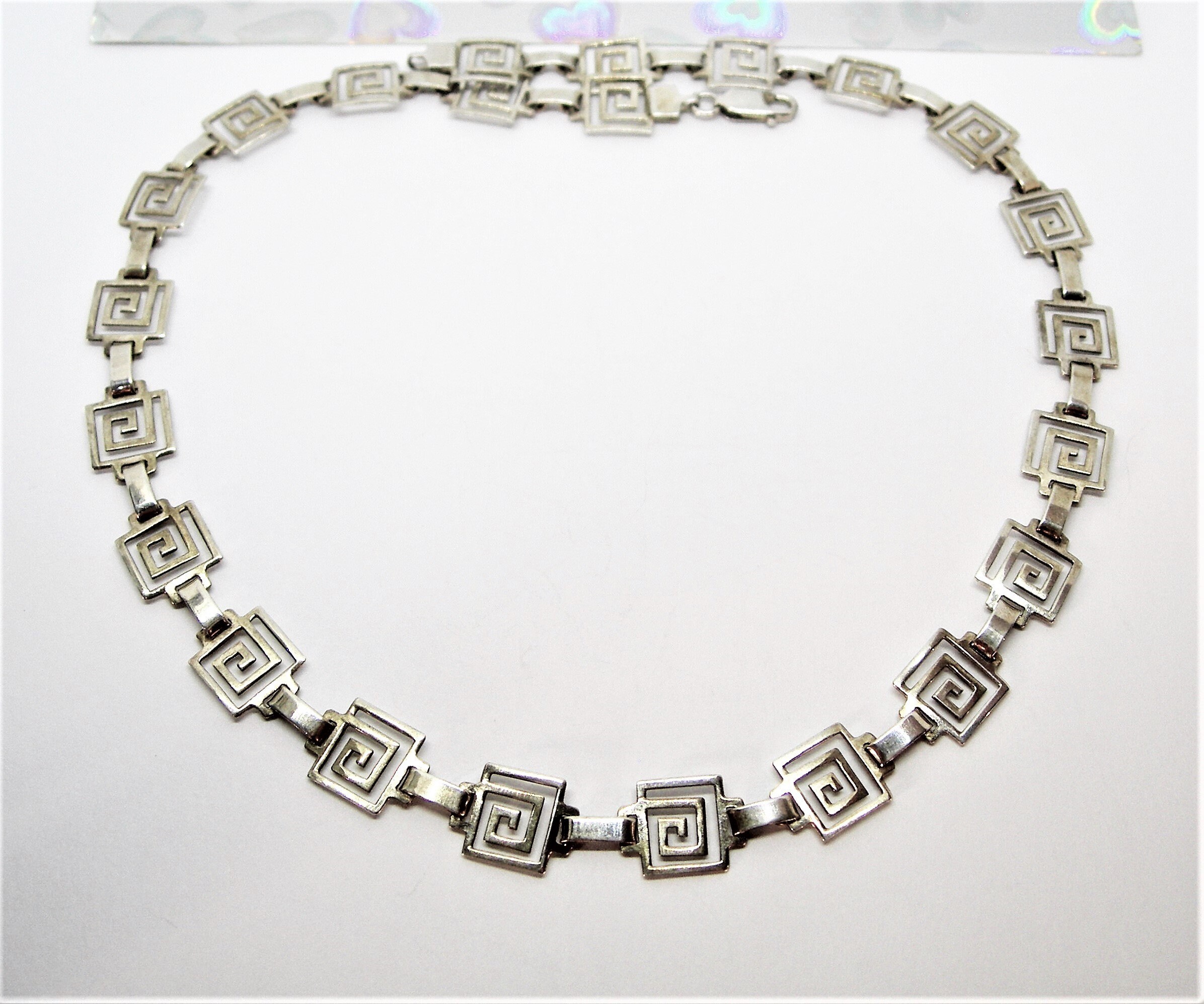 Sterling SILVER CHOKER GREEK Key Vintage Necklace - Etsy UK