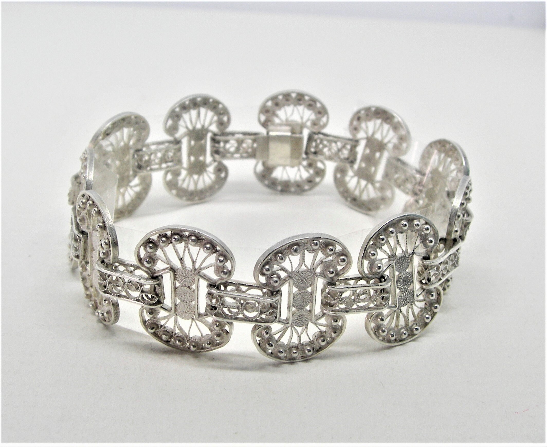 Sterling Silver Filigree Bracelet - Etsy UK