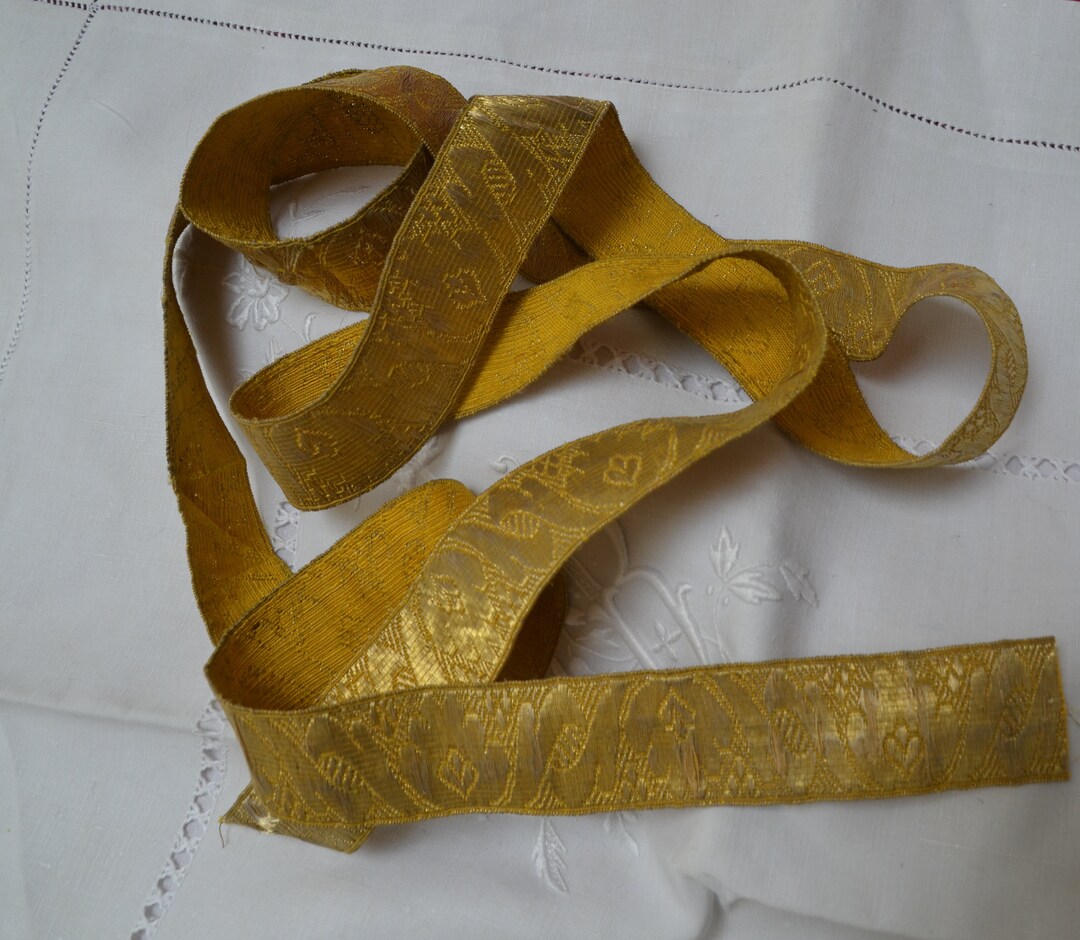 Antique French Heavy Woven Metallic Gold Thread Passementerie - Etsy
