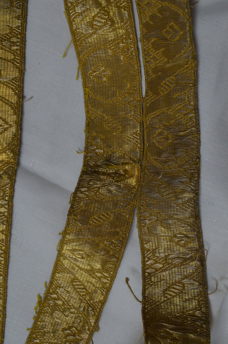 Antique French Heavy Woven Metallic Gold Thread Passementerie - Etsy