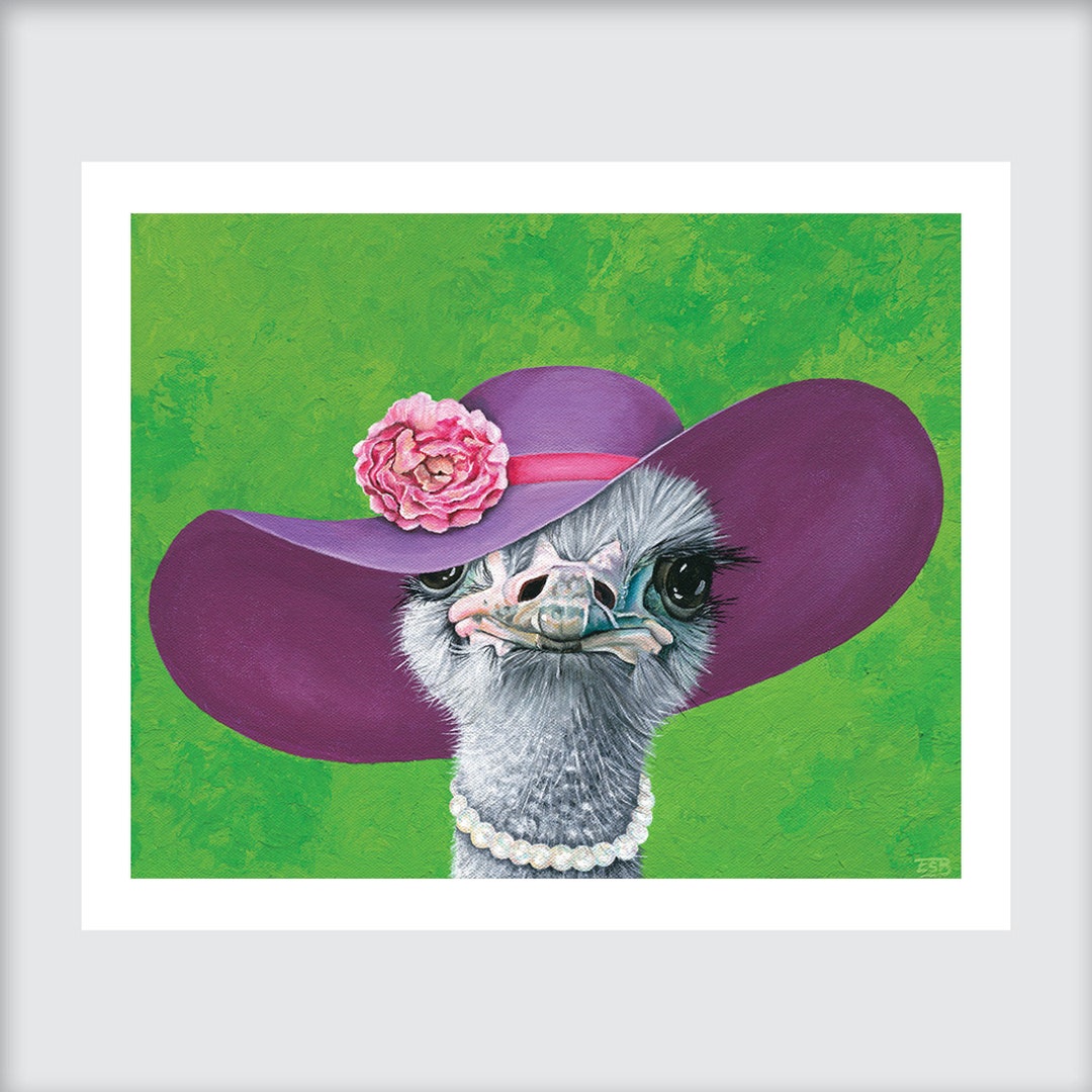 Limited Edition Fancy Ostrich Art Print. Home Decor. Animal Wall Art ...