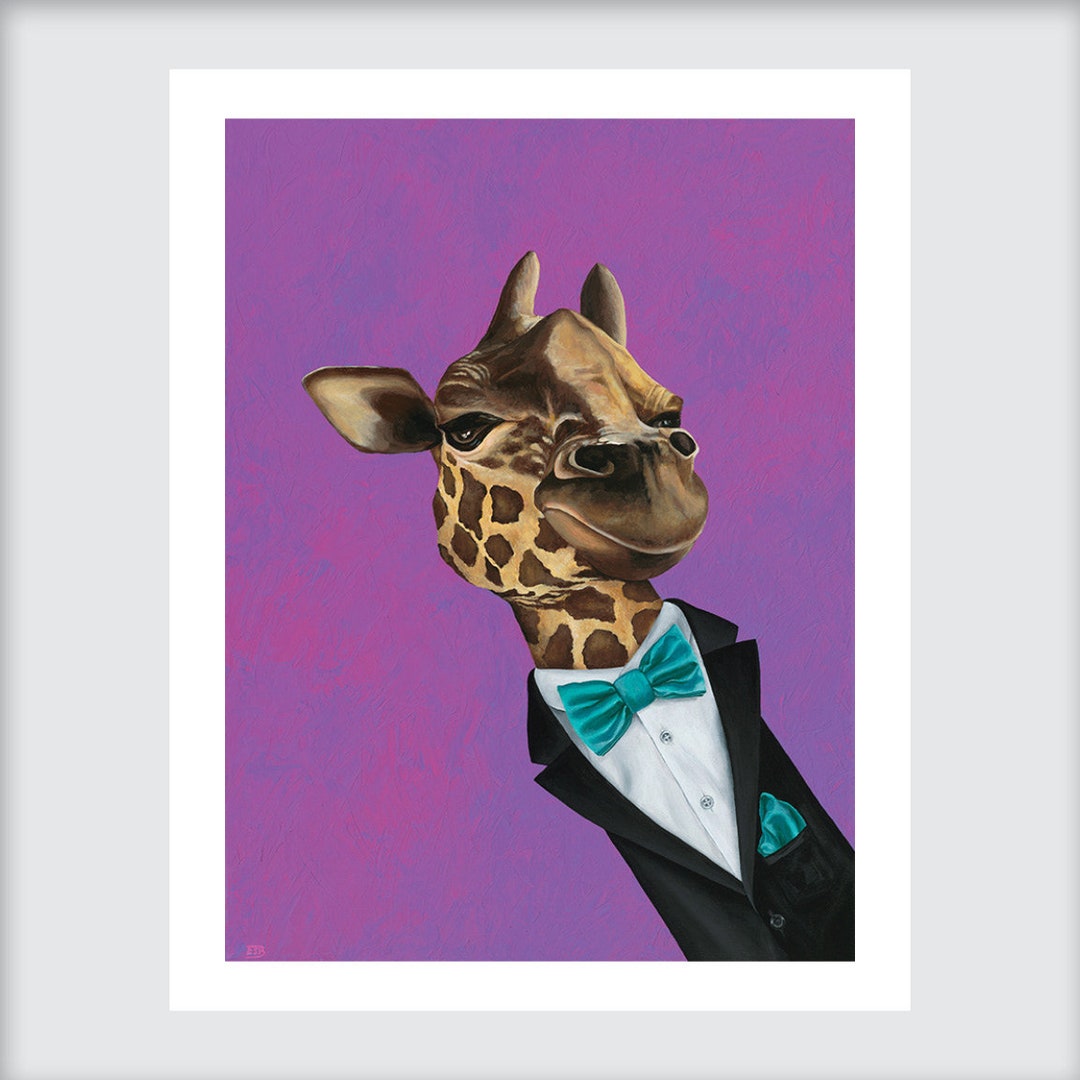 Limited Edition Dapper Giraffe Art Print. Home Decor. Animal Nursery ...