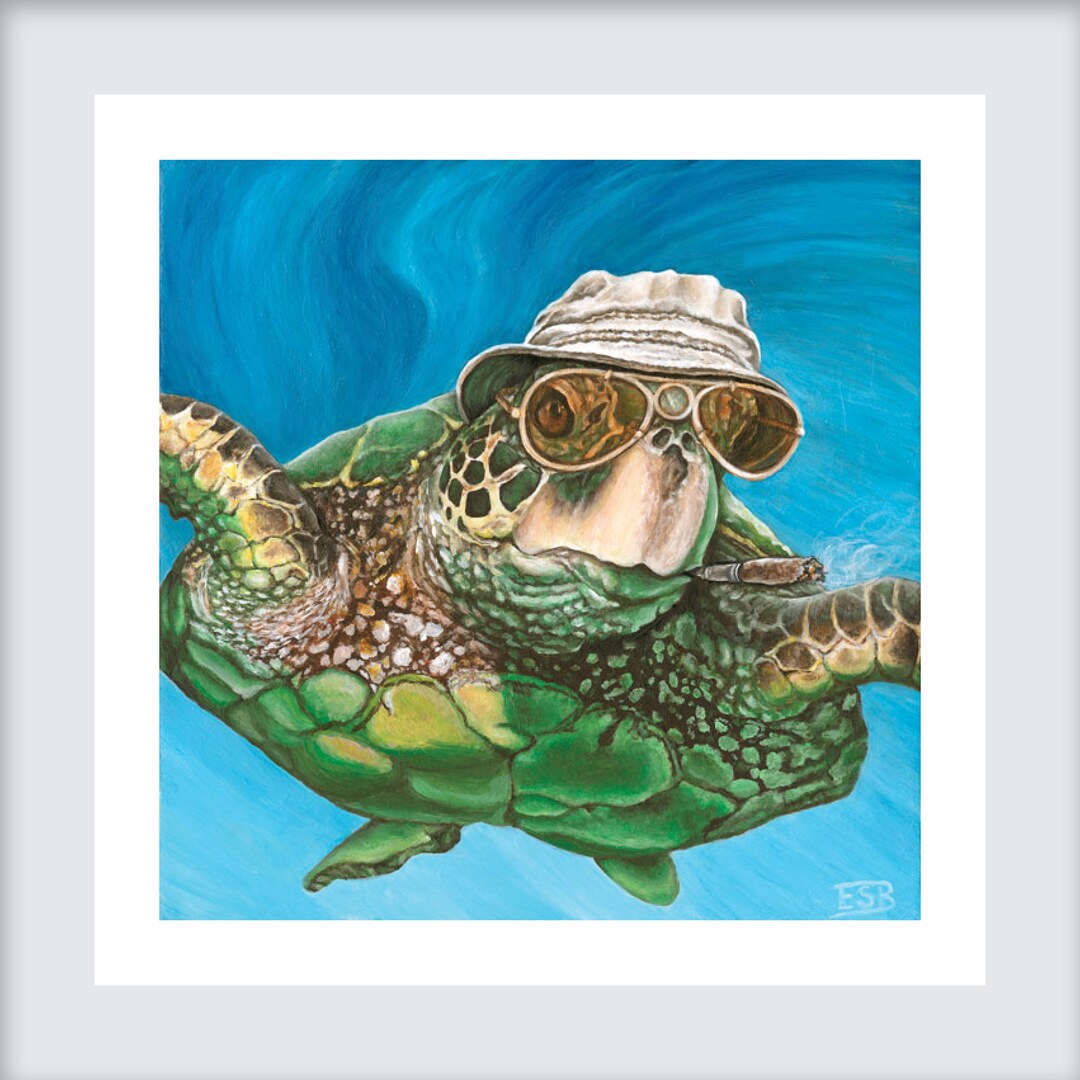 Turtle Print. Fear and Loathing in the Pacific Turtle. Sea Creatures ...