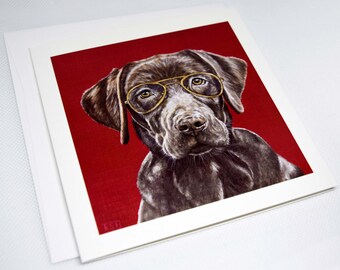 Chocolate lab cards | Etsy