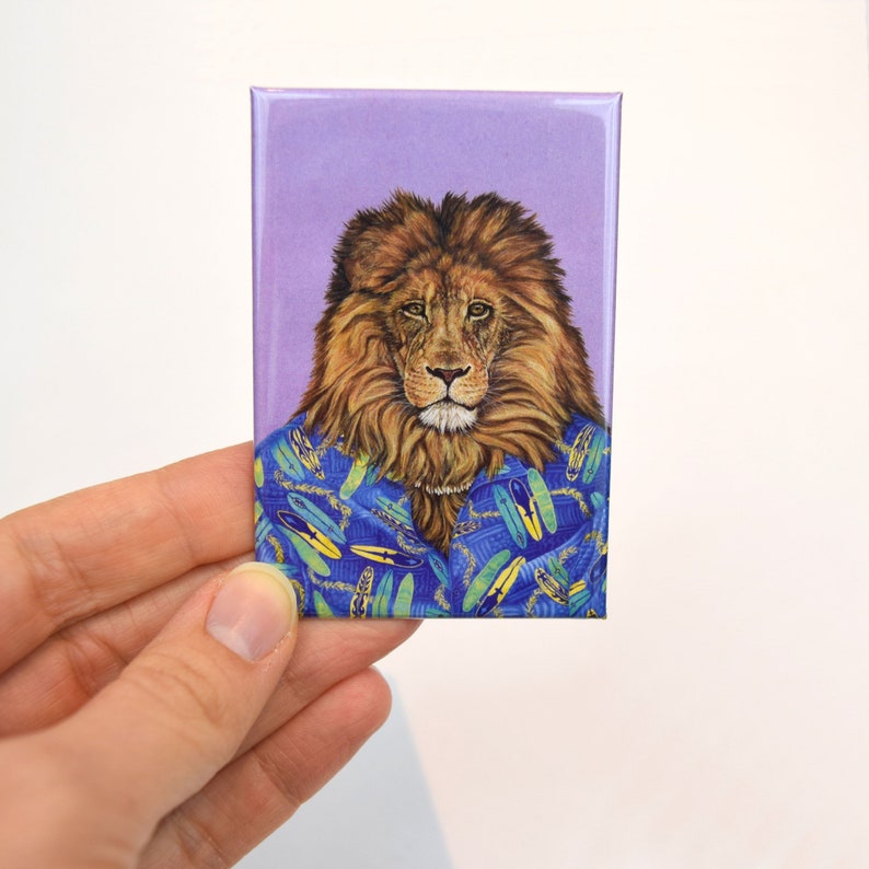 Hawaiian Lion Magnet. 2x3 Refrigerator Magnet. - Etsy