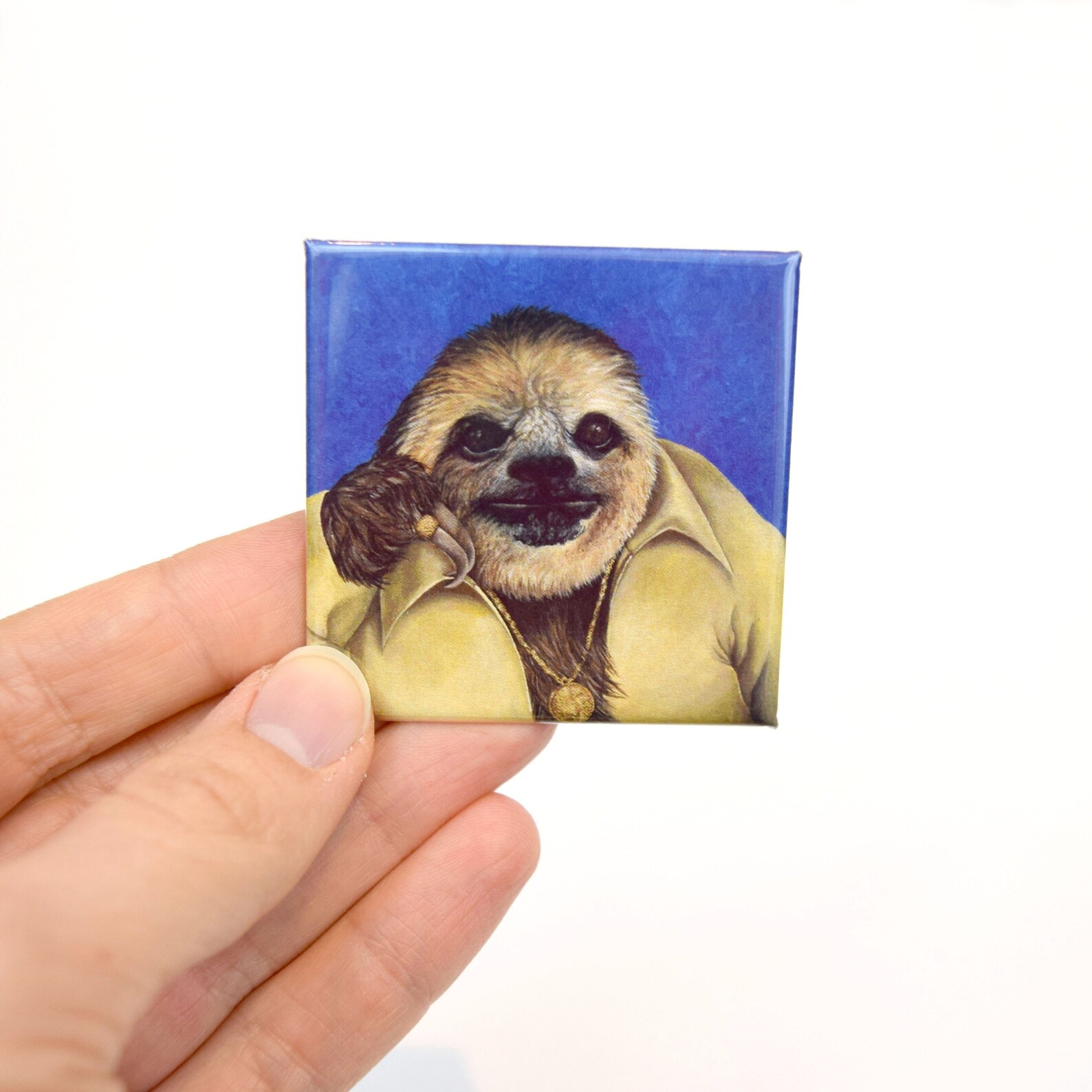 Disco Sloth Magnet. 2 Square Refrigerator Magnet. Cute Animal Magnet ...