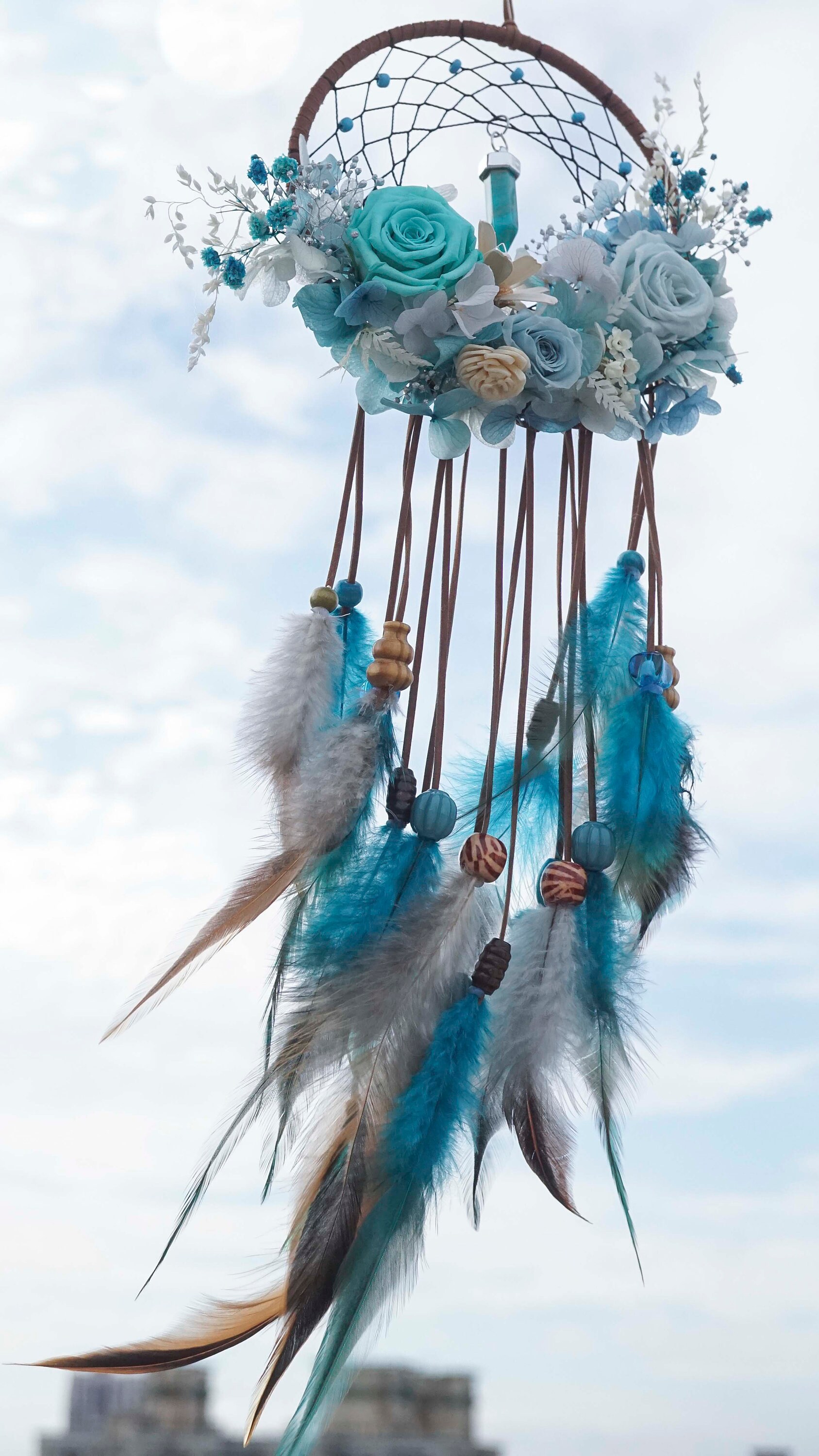 Preserved Blue Flower Dream Catcher/personalized Quote/dried - Etsy UK