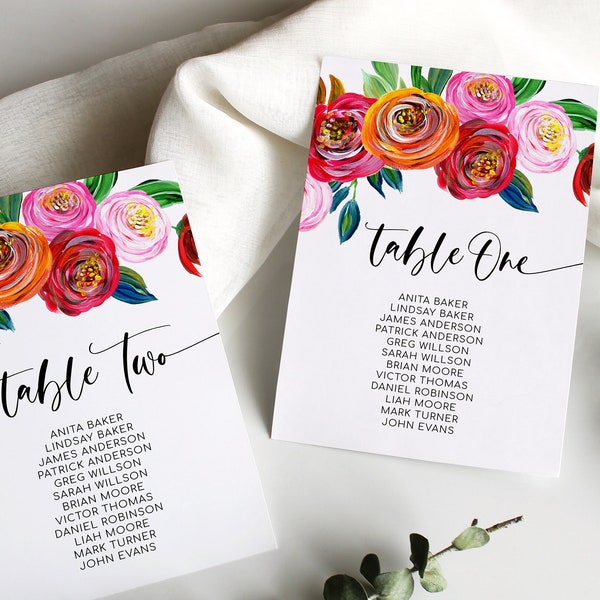 Colorful Seating Chart - Etsy