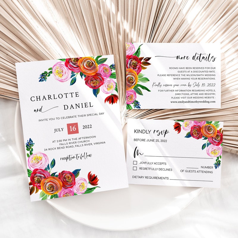 Colorful Invitations - Etsy