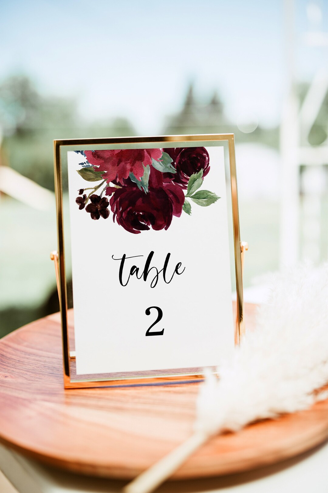 AILA Red Floral Table Numbers, Editable Templates, 5x7, 4x6, Fall ...