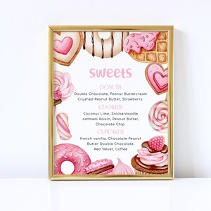 Pink Baby Shower Menu, Sweet Menu Sign, Modern Shower Desserts Sign ...