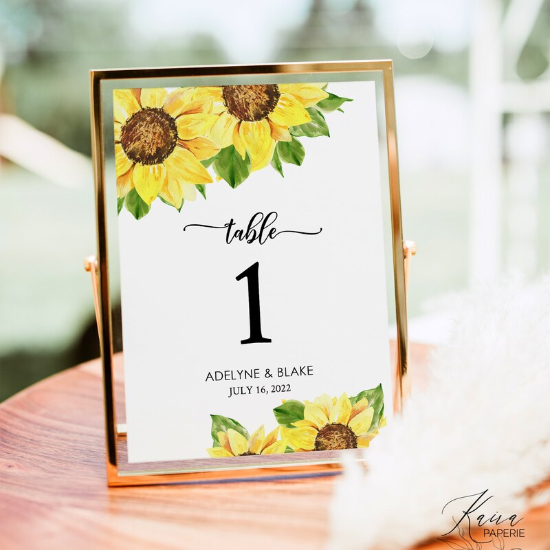 Sunflower Table Numbers - Etsy