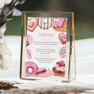 Pink Baby Shower Menu, Sweet Menu Sign, Modern Shower Desserts Sign ...