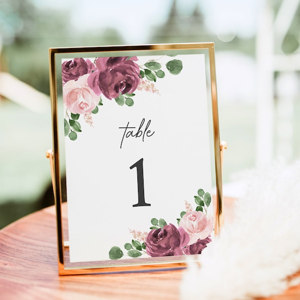 Mauve Table Numbers Wedding - Etsy