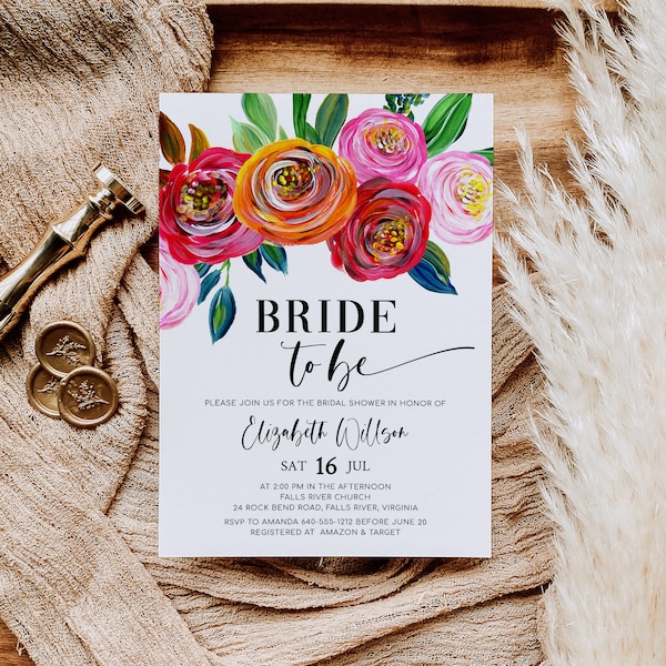 Wedding Shower Invitation With Bright Colors - Etsy