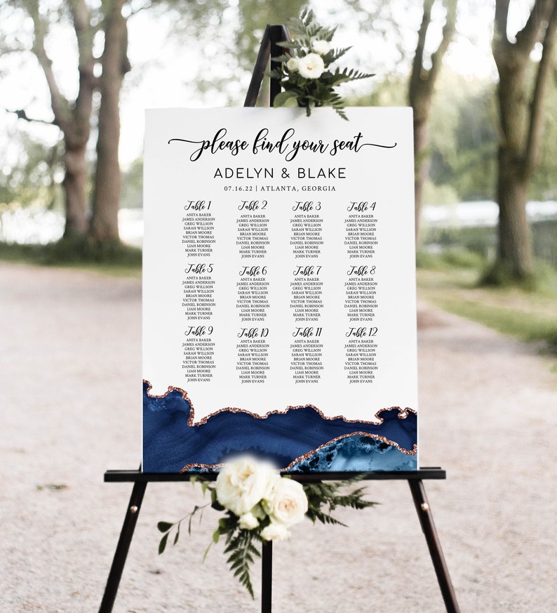 Blue Marble Wedding Invitation Bundle, Editable Invitation Template ...