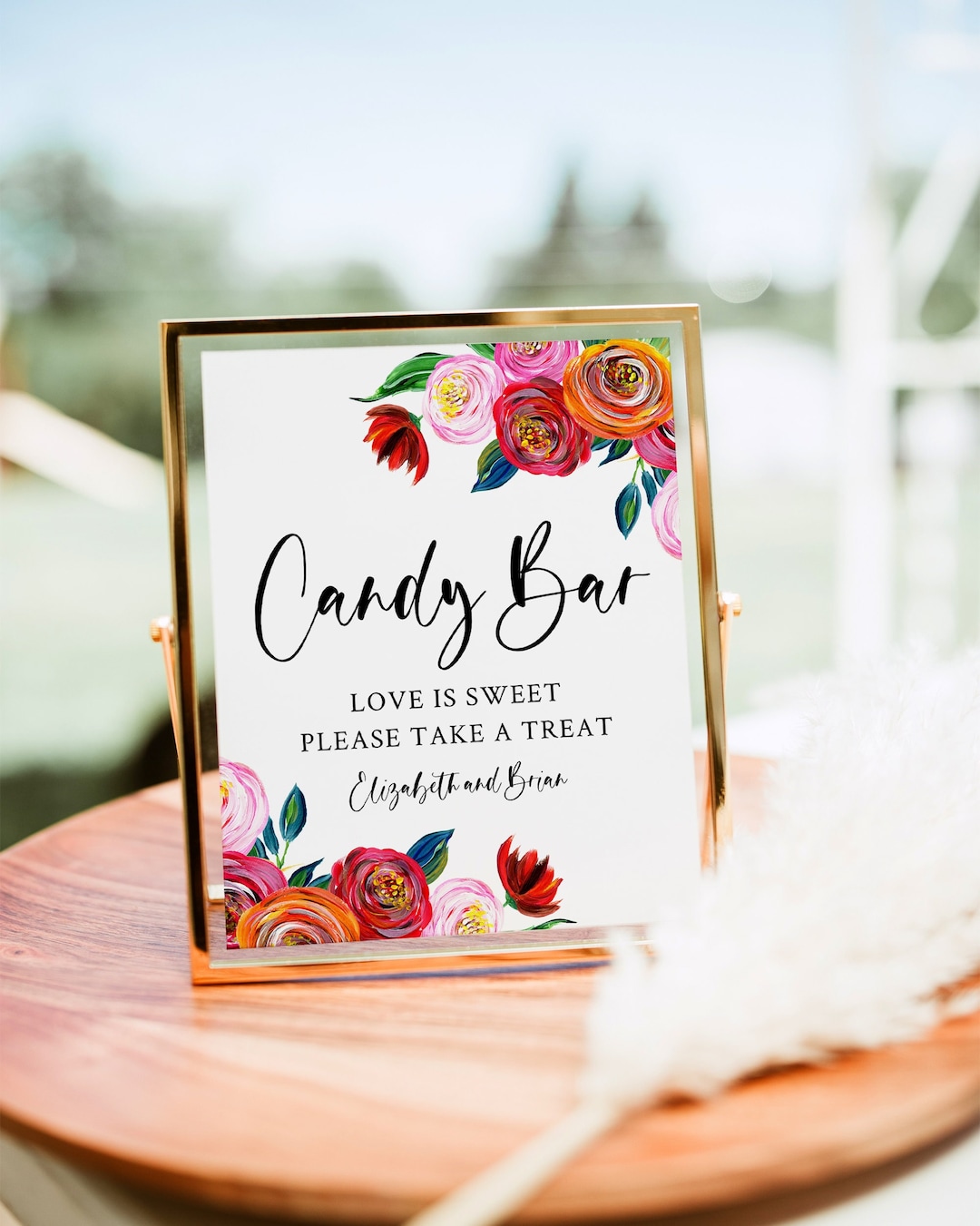 Yvonne Candy Bar Sign, Love is Sweet Take a Treat, COLORFUL Bright ...