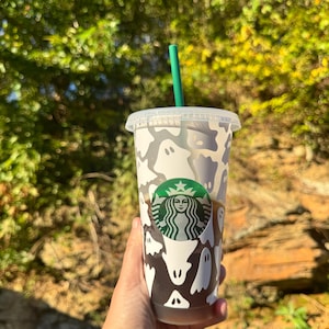 Ghost Starbucks Cold Cup Tumbler: Reusable Iced Coffee Cup (24oz) - Etsy