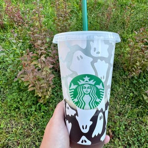 Ghost Starbucks Cold Cup Tumbler: Reusable Iced Coffee Cup (24oz) - Etsy