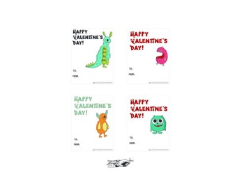 Kids Valentines Cards Instant Digital Download, Printable Kids ...