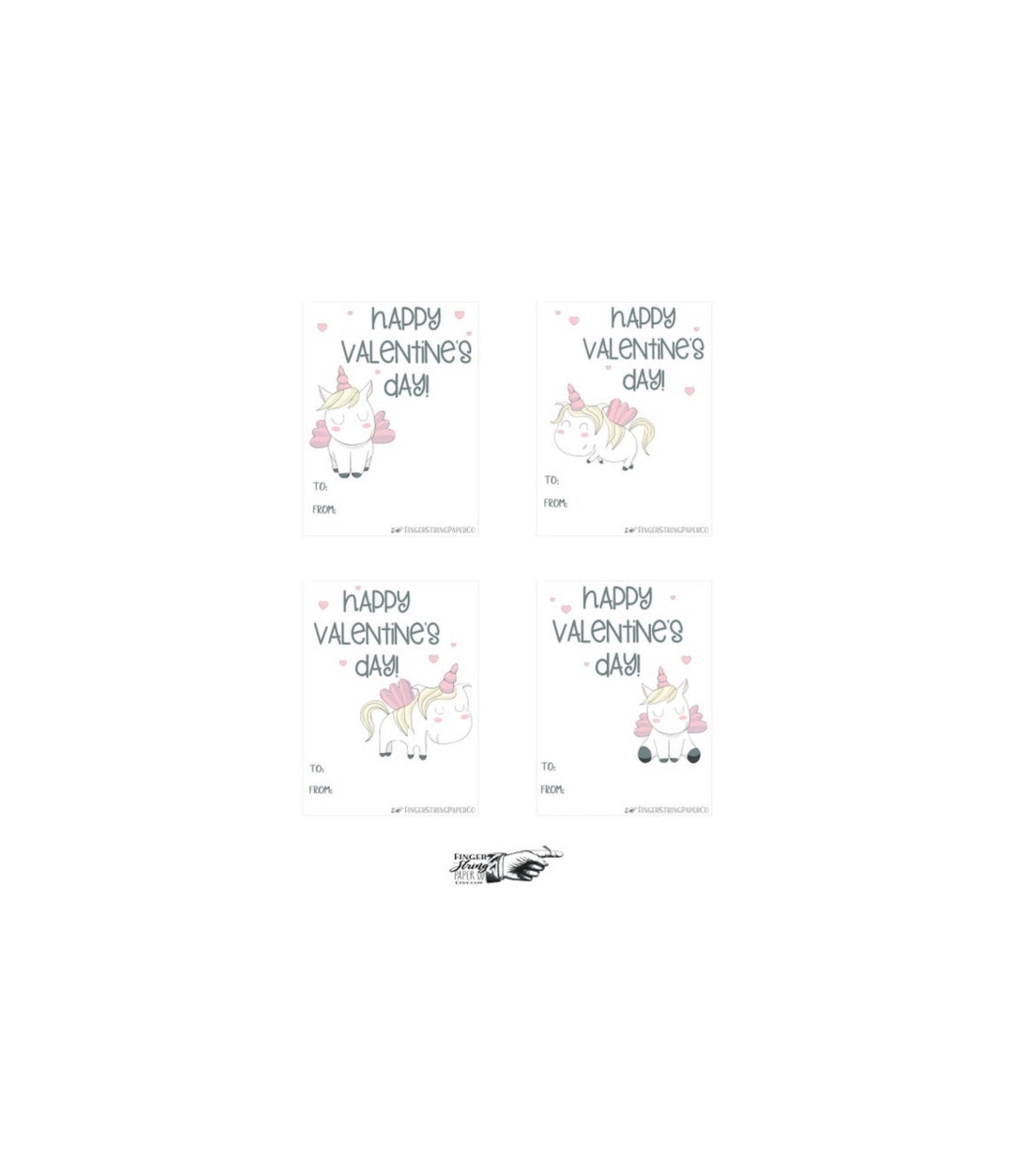 Unicorn Valentine's Day Cards Digital Download - Etsy