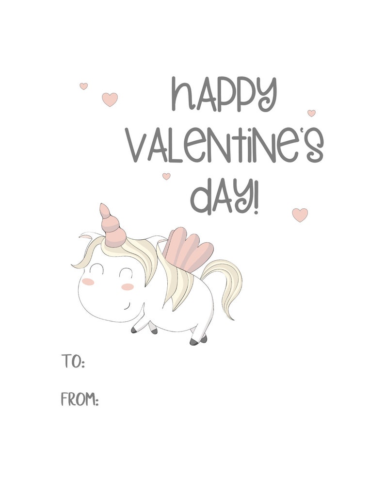 Unicorn Valentine's Day Cards Digital Download - Etsy