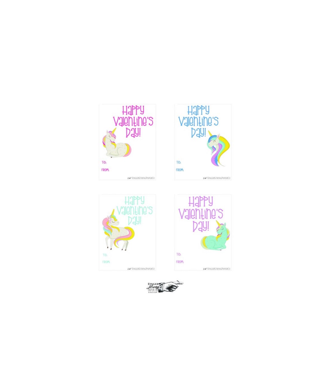 Unicorn Valentine's Day Cards Digital Download - Etsy