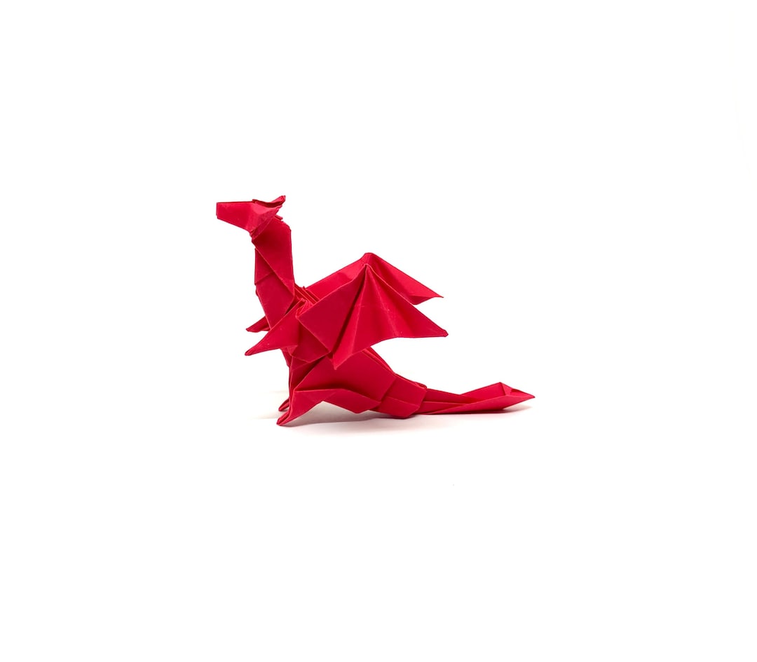 1 Red Origami Dragon - Etsy