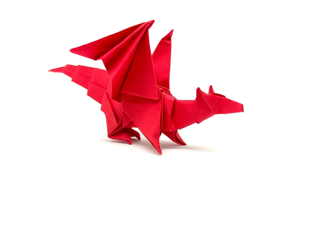 1 Red Origami Dragon - Etsy