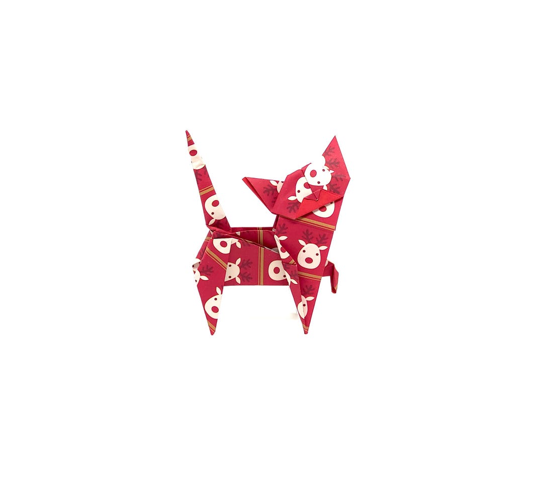 Christmas Origami Cat – Paw Up, Open Heart, and Holiday Spirit - Etsy