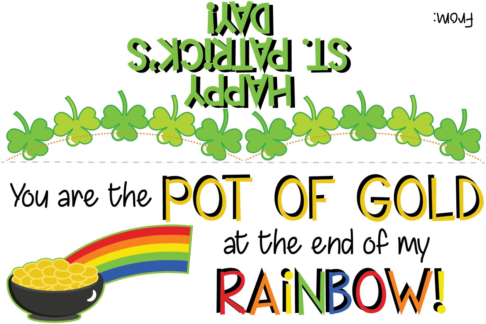 St. Patrick's Day Treat Bag Toppers, Pot of Gold Candy Bag, Rainbow ...