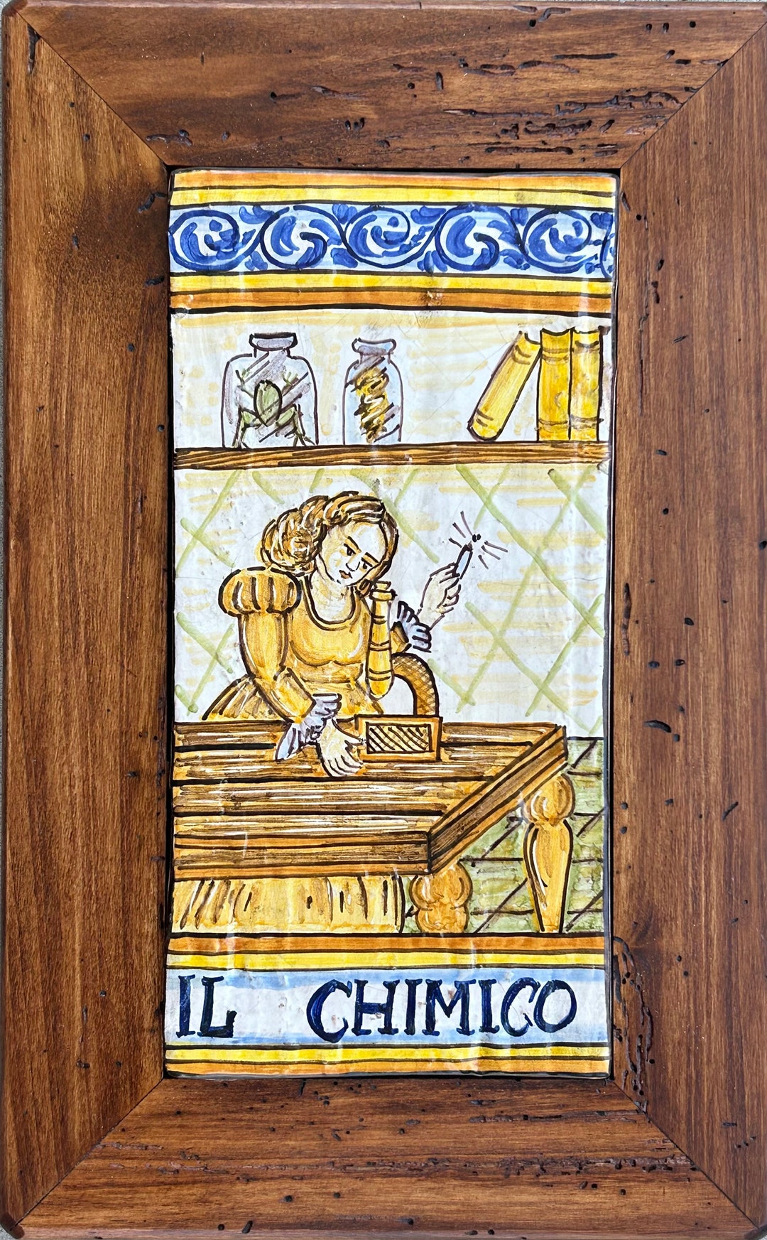 Chemist Tile - Il Chimico (female) - Italian Ceramic Tile - Etsy