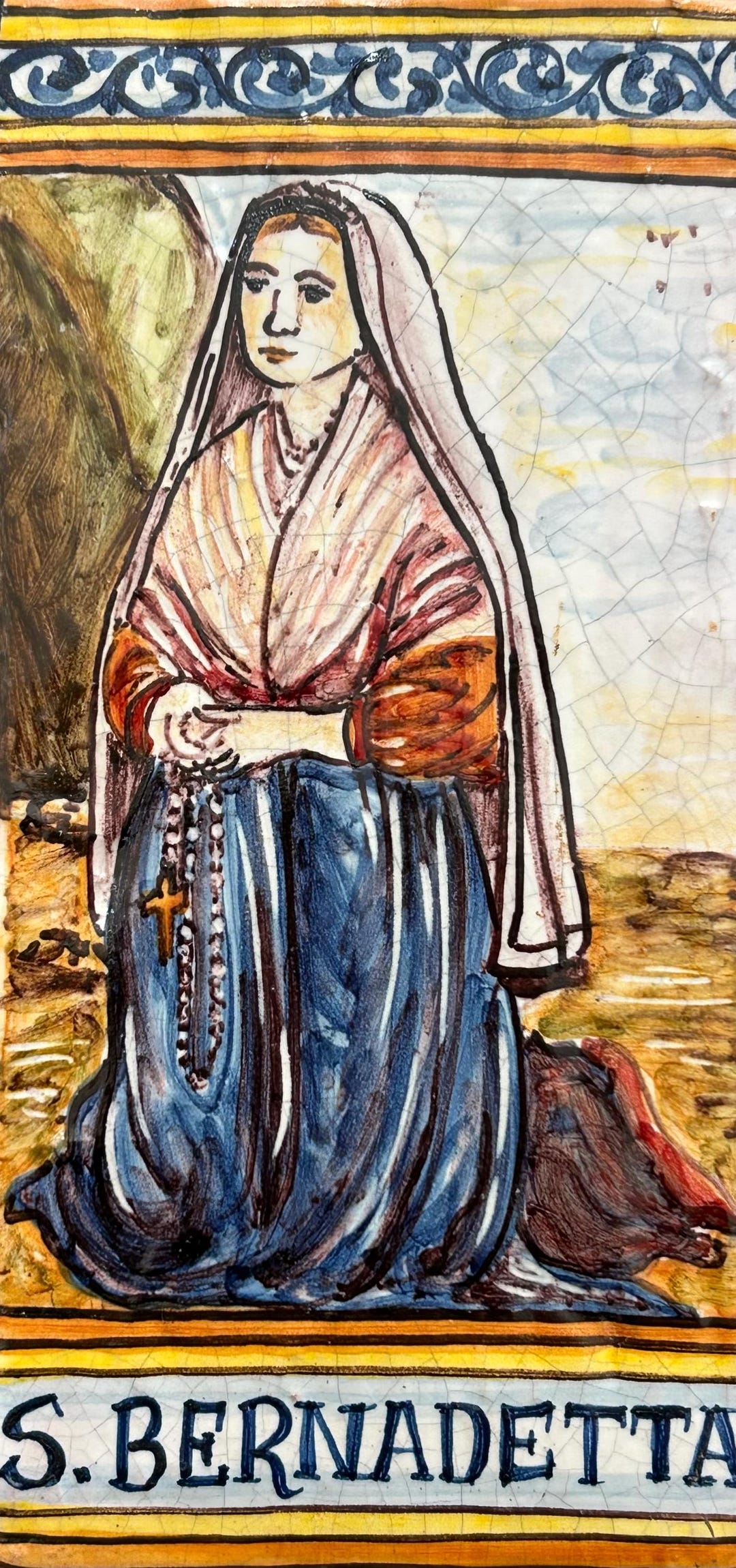 Saint Bernadetta Tile - St. Bernadette of Lourdes - Italian Ceramic ...
