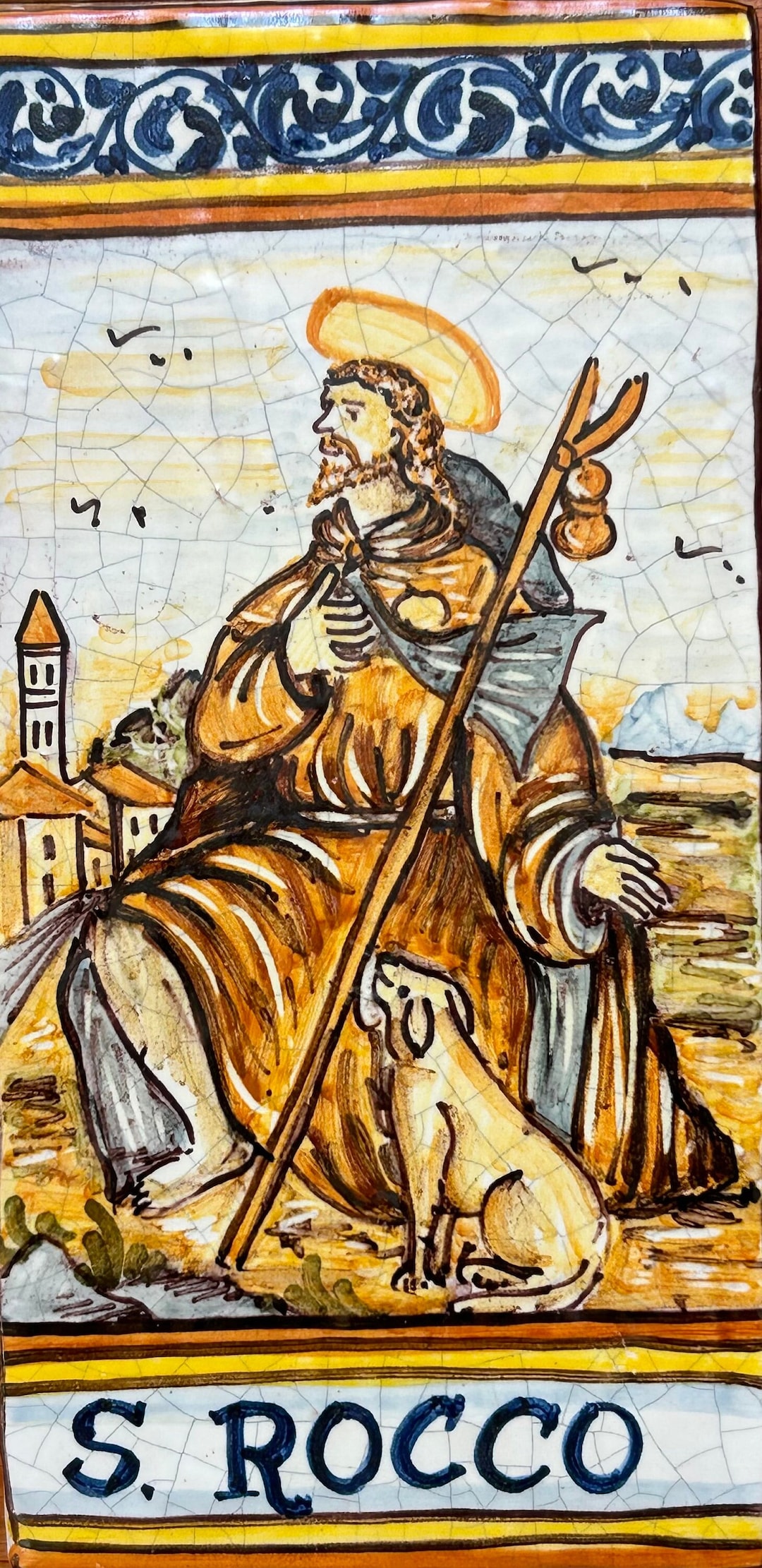 Saint Rocco (roch) - Patron Saint of Dogs - Italian Ceramic Tile - Etsy