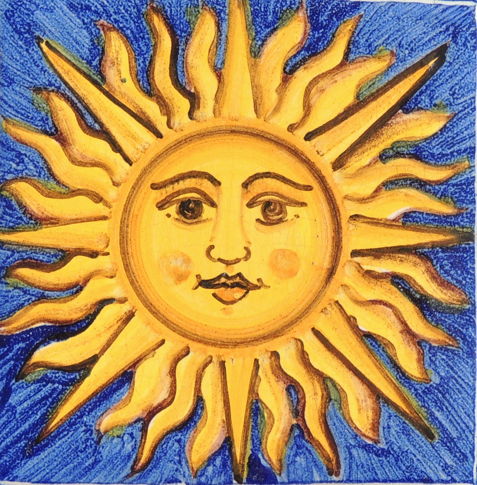 Sun- Square - San Donato Italian Ceramic Tile - 6 Inch - Etsy