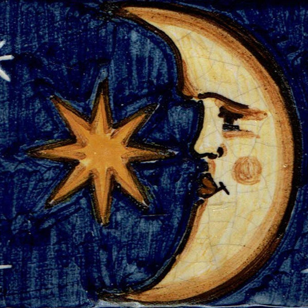 Moon Ceramic Tile - Etsy