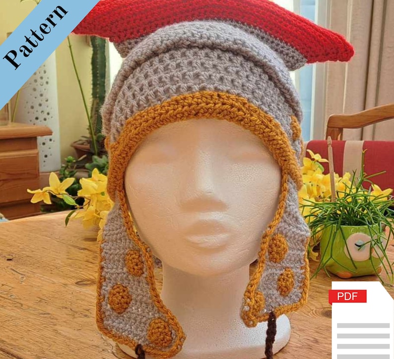 Crochet Roman Centurion Helmet Hat Pattern, PDF File, **digital ...