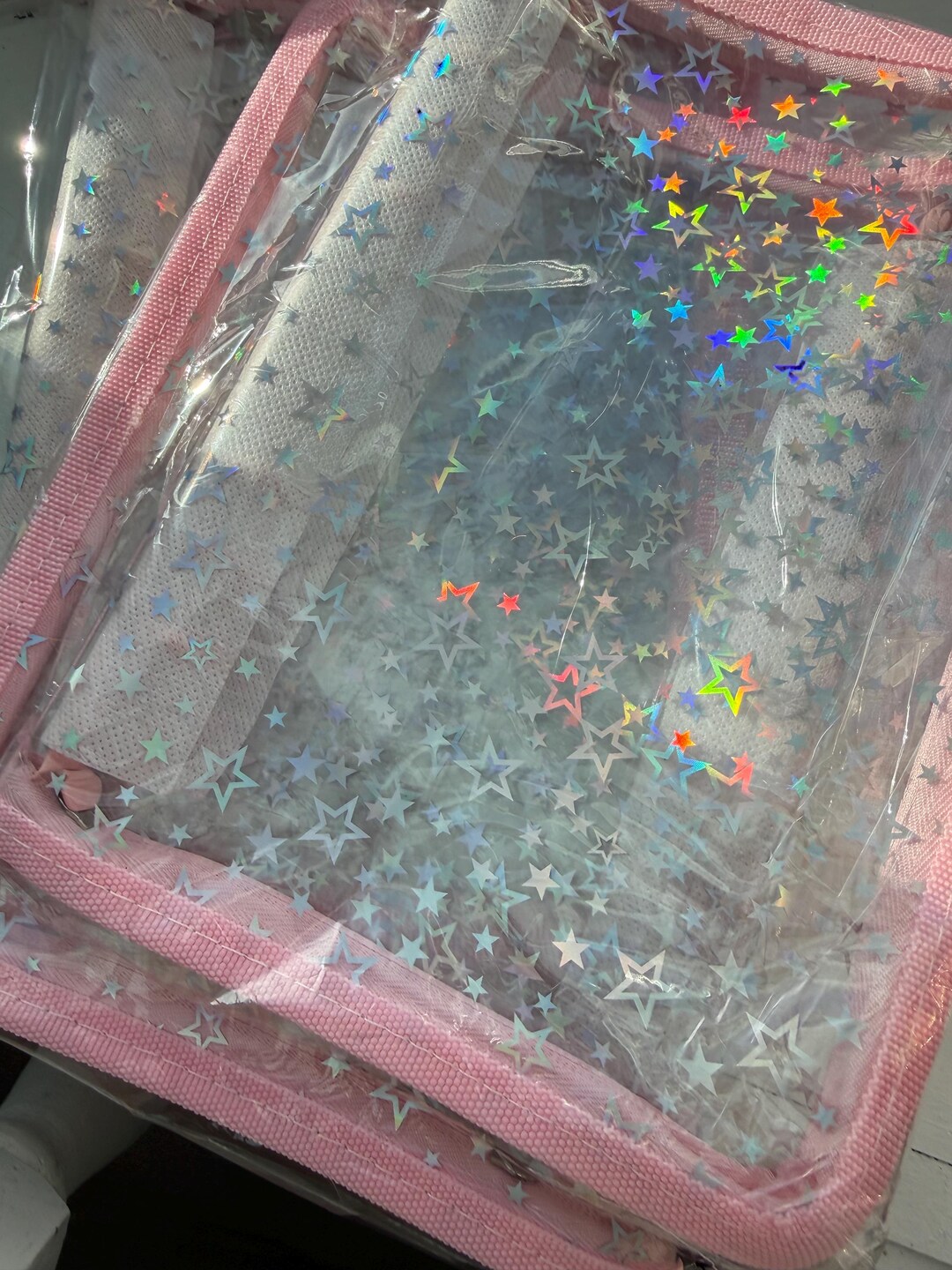 A5 Clear Laser Star Binder Pink - Etsy