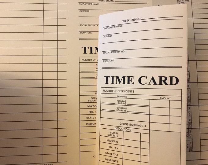 Tri Fold Time Cards - Etsy