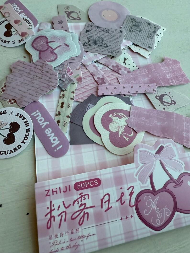 Paper & Stickers Shades of Pink - Etsy