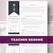 Elementary Teacher Resume Template for Word & Pages; Resume for ...