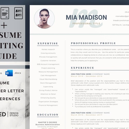 Creative & Modern Resume / CV Template for Word AND Pages - Etsy