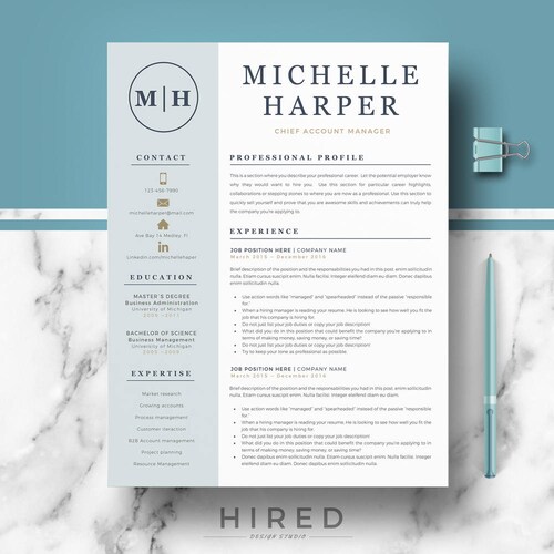 Creative Resume Template for Word Instant Download CV - Etsy