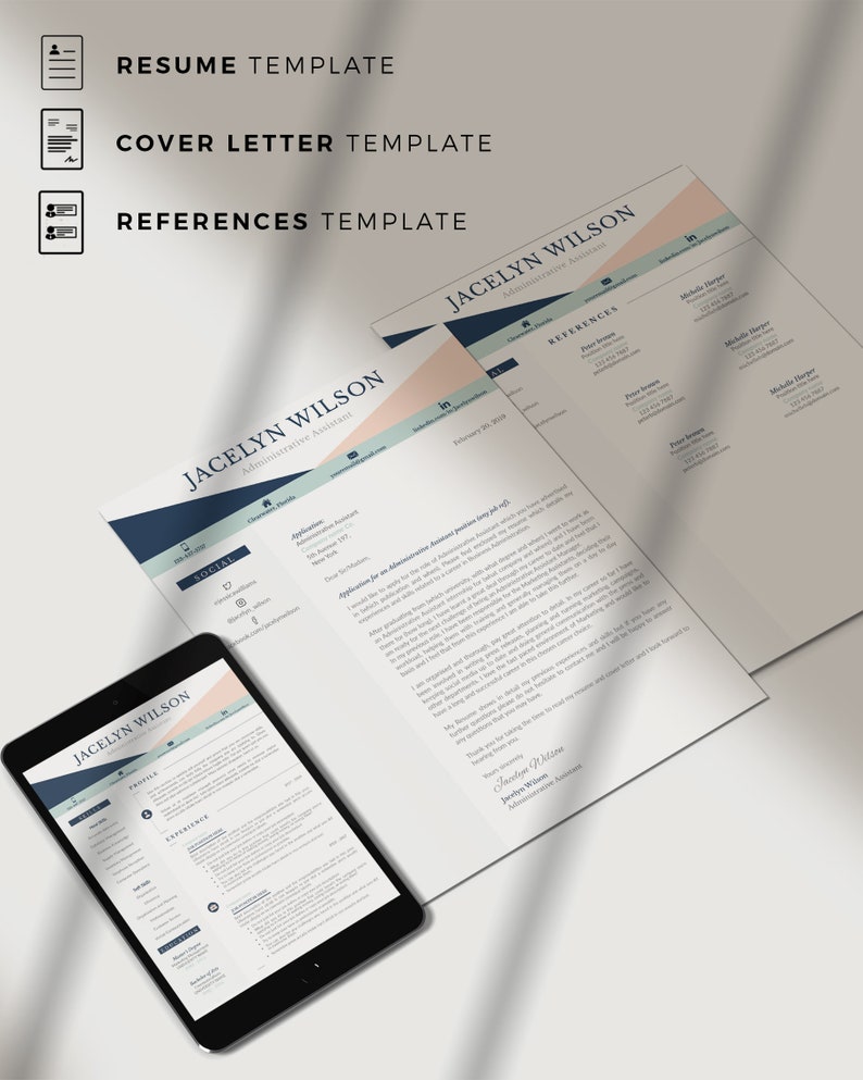 Professional Resume for Administrative. College Resume CV for MS Word ...