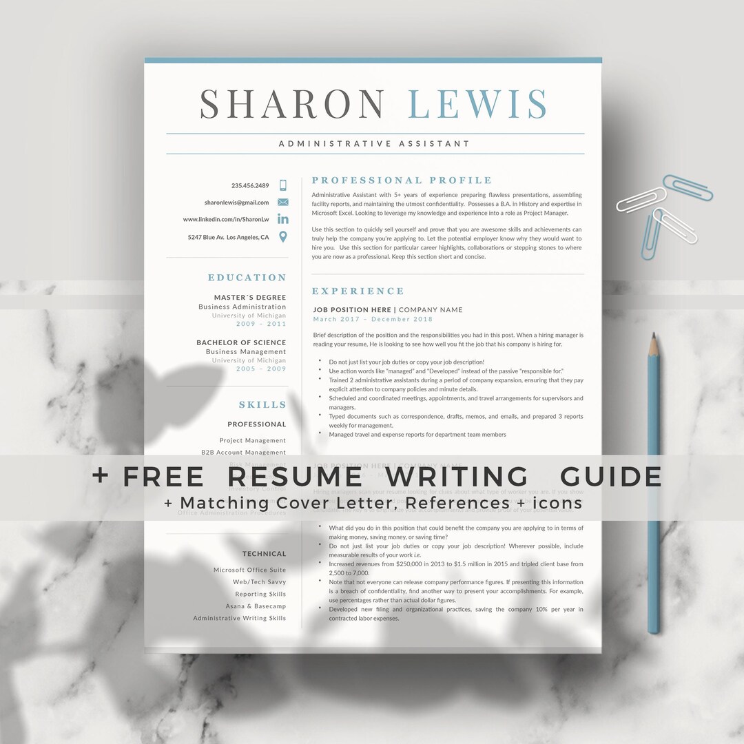Executive Administrative Assistant Resume Template for MS Word & Pages ...