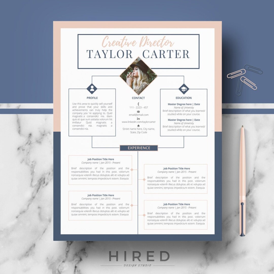 CV Design; Creative CV, Resume Template Ms Word & Pages; Modern Cv ...