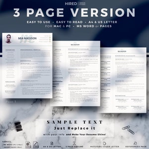 Simple and Clean Resume Template With Photo for Word & Pages | Creative ...