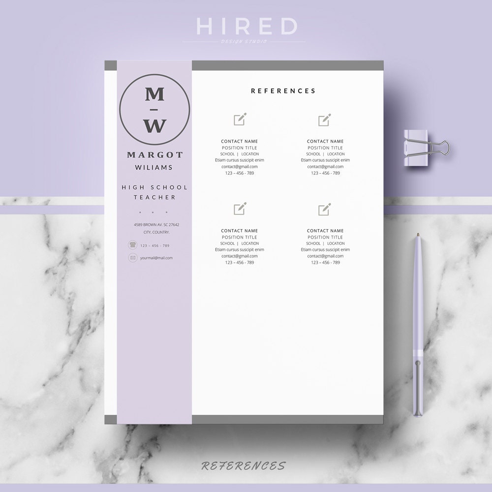 Teacher Resume Template; CV Template for Pages & MS Word | Education ...