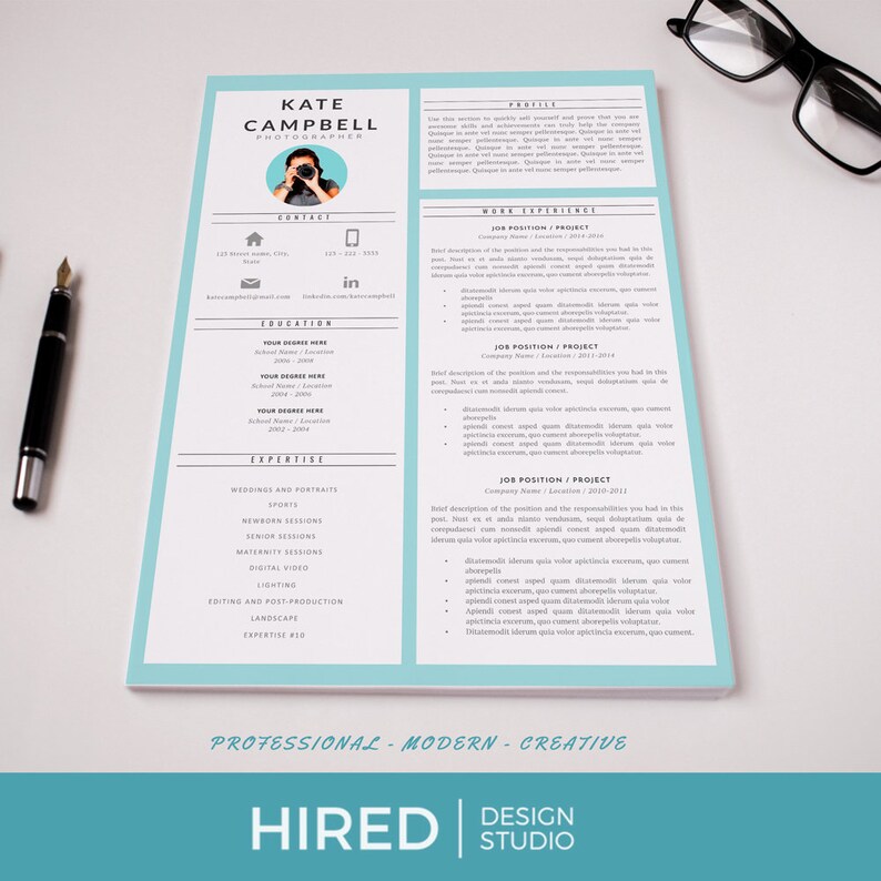 Modern & Creative Resume, CV Template Resume Templates for Word, Pages ...